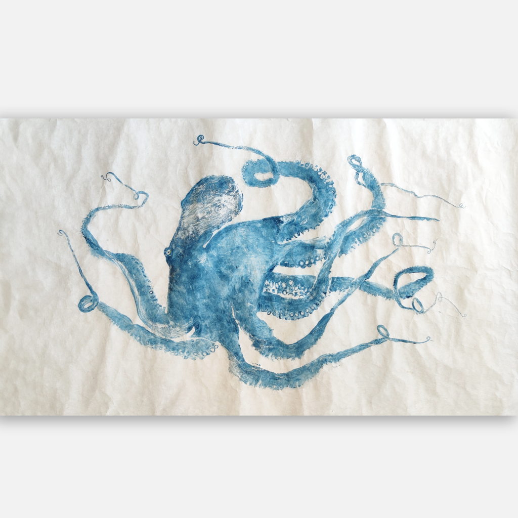 Blue Octopus - Adri Gyotaku